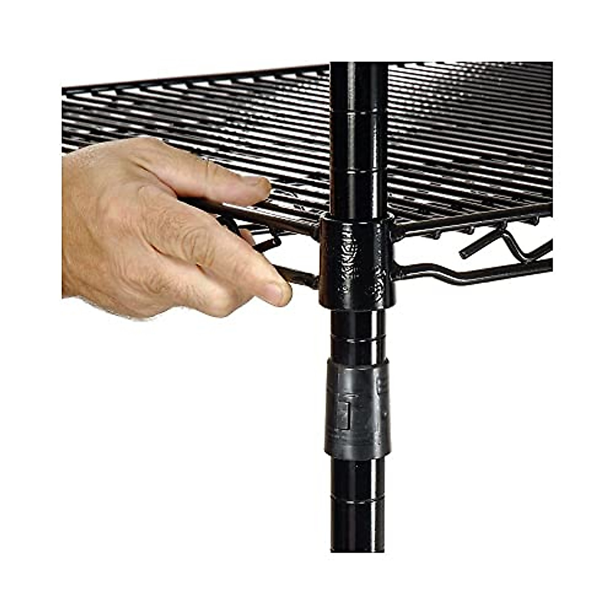 Nexel Adjustable Wire Shelving Unit, 4 Tier, NSF Listed Commercial Storage Rack, 18" x 24" x 74", Black Epoxy