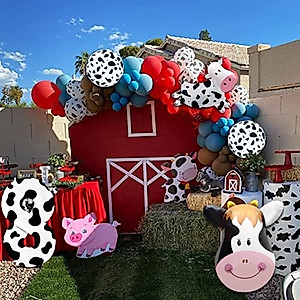 7Pcs Cow Balloons - Cow Print Balloon Huge Cow Head Foil Balloons Number 8 Balloon Cow Decorations for 8th Birthday Farm Animal Birthday Decorations Western Cowboy Theme Party Decoration