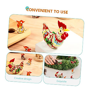 FOYTOKI Japanese Style Animals Statues Home Decors 4pcs Animal Decorations Japanese-Style Glass Crafts Rooster Statue Glass Animal Miniature