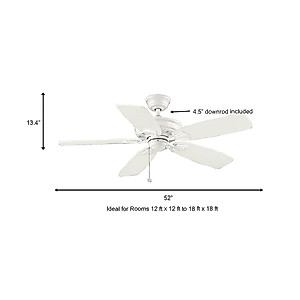 Hampton Bay Heirloom 52 in. Indoor/Outdoor White Matte Ceiling Fan