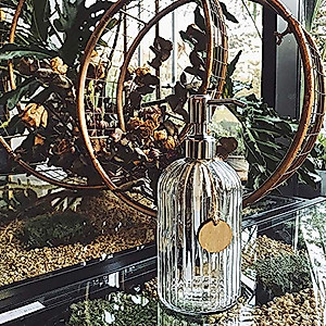 JASAI 18 Oz Clear Glass Soap Dispenser with Rust Proof Stainless Steel Pump, Refillable Liquid Hand Soap Dispenser for Bathroom, Premium Kitchen Soap Dispenser (Clear).