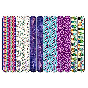 New8Beauty Emery Board Colorful (12-Pack) - Nail Spa Party Favors Supplies - Best Stocking Stuffers Gift for Girls Women Kids Mom Girlfriend - Manicure Pedicure