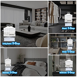 ZSZMFH 12 Pack Moisture Absorber Hanging Bags, Fragrance Free Humidity Packs, Hanging Closet Dehumidifier Bags-220g/pack