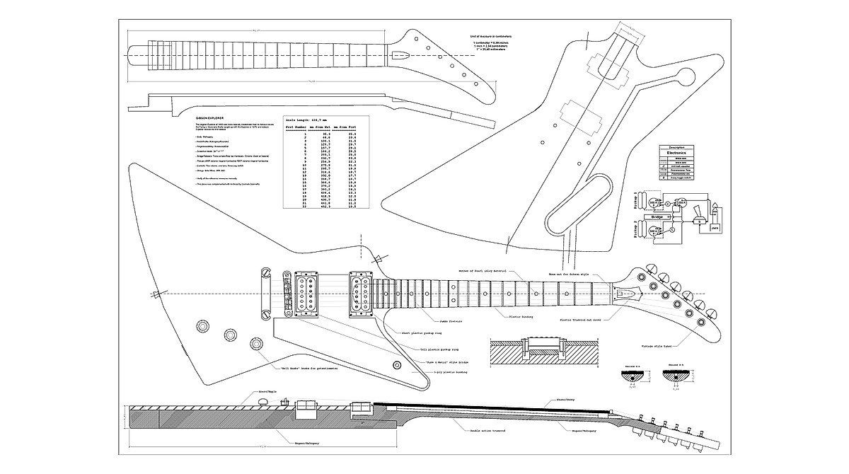 Explorer Guitar Plans - Full Scale Design for DIY Builds
