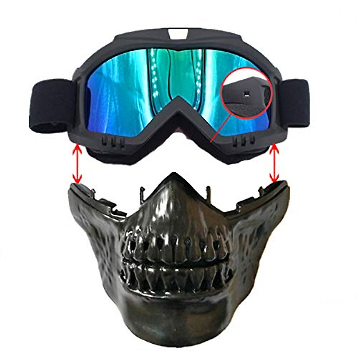 Dplus Motorcycle Goggles Dirt Bike ATV Motocross Anti-UV 400 Adjustable Riding Offroad Protective Combat Tactical Military Goggles for Men Women Kids Youth Adult (Yellow)