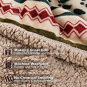 Catalonia Christmas Sherpa Throw Blanket, Xmas Theme Throws for Couch Bed, Plush Blanket | Super Soft, Warm, Fluffy, Comfy, 60x80 inches