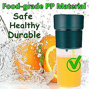 Portable Blender Food-grade Material 10 Oz for Juice Shakes and Smoothie USB Rechargeable Powerful for Home, Sports, Office,Travel Personal Mixer Cup with Cup Brush(Green)