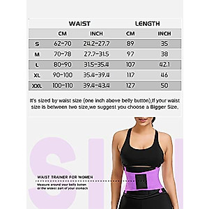 KOOCHY Waist Trainer Belt for Women-Waist Cincher Trimmer Weight Loss Belt-Tummy Control Slimming Body Shaper Belt (Z1-Purple, Small)