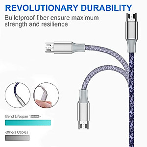 Charger Cable for Xbox One Controller - 2 Pack 10FT Nylon Braided Micro USB 2.0 Charge and Play Data Sync Cord for Xbox One S/X, Playstation 4, dualshock 4 Controller, Samsung, Android Phone