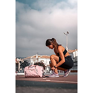 Weekender Bags for Women, BAGSMART Travel Duffle Overnight Personal Item Bag with Shoe Bag for Essentials (Pink, 27L)