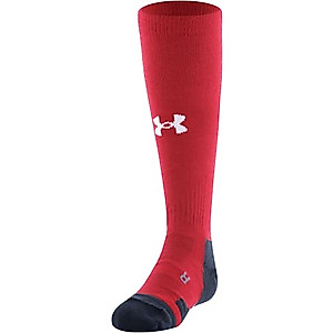 Under Armour Youth Team Over-The-Calf Socks, 1-Pair , Red/Black/White , Small
