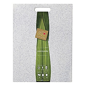 EcoSmart PolyCoco Cutting Board, Light Gray, 12" by 16", Recycled Plastic and Coconut Shell, Made in the USA by Architec