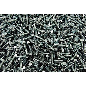 (500) Hex Washer Head 1/4 x 1 Self-Drilling Tek Screw IHW #14