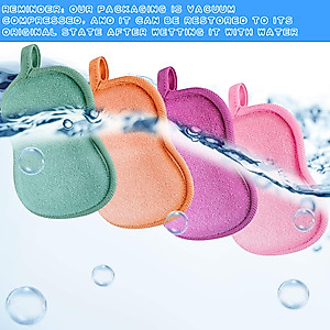 Tatuo 4 Pieces Baby Bath Sponge Cotton Baby Sponge Soft and Absorbent loofah for Kids Babies Men Women(Red, Purple, Green, Orange)