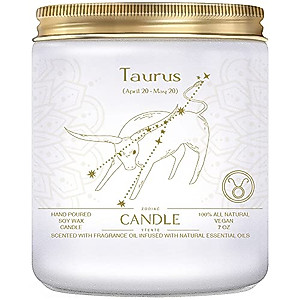 YTENTE Candle, Soy Wax, Scented, Zodiac - Taurus, Birthday Gift for Women