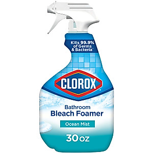 Clorox Disinfecting Bathroom Foamer with Bleach Original, Household Essentials, 30 Ounce Spray Bottle (Package May Vary)