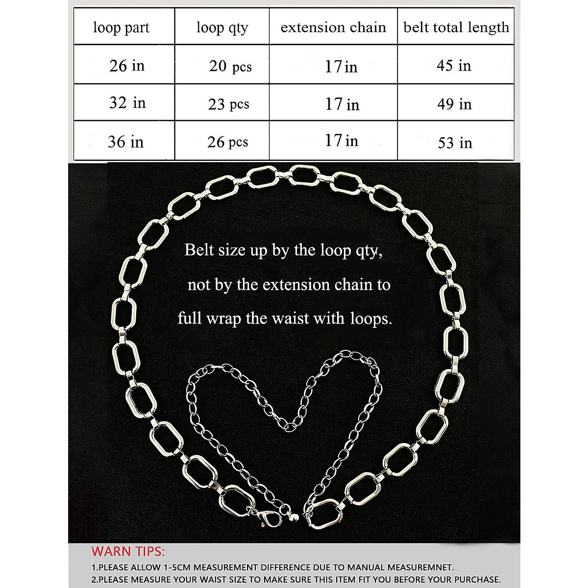 TOPACC Silver Chain Belts for Women Thick Metal Y2k Belt Circle Chains Belt for Dresses Jeans Skirt Girls Fashion