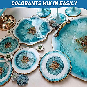 Fast Cure Epoxy Resin 80oz-Shabebe Upgrade 4H Demold Epoxy Resin with 3X Anti-Yellowing, Crystal Clear & Self-Leveling Epoxy Resin, Casting & Coating Resin for DIY Art, Coaster, Jewelry Making