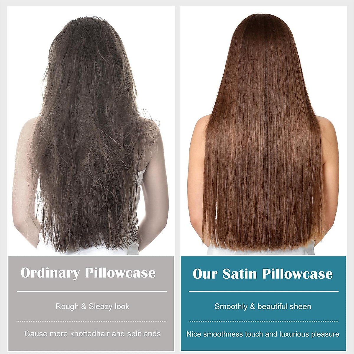 Remerry 4 Pack 16 x 6 Inches White Neck Roll Pillow Case Cover Only Round Bolster Cervical Roll Satin Cylinder Pillow Case Cover with Zipper