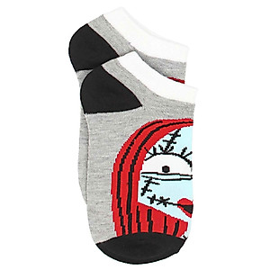 Disney The Nightmare Before Christmas Womens Socks, 6 pack, Jack Sally Purple, Large (9-11)