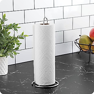 Paper Towel Holder Countertop, Fits Standard And Jumbo Rolls - Chrome Paper Towels Holder for Kitchen Countertops/Dining Tables & Bathroom Vanities. Paper Towel Holder for hand drying & quick clean up