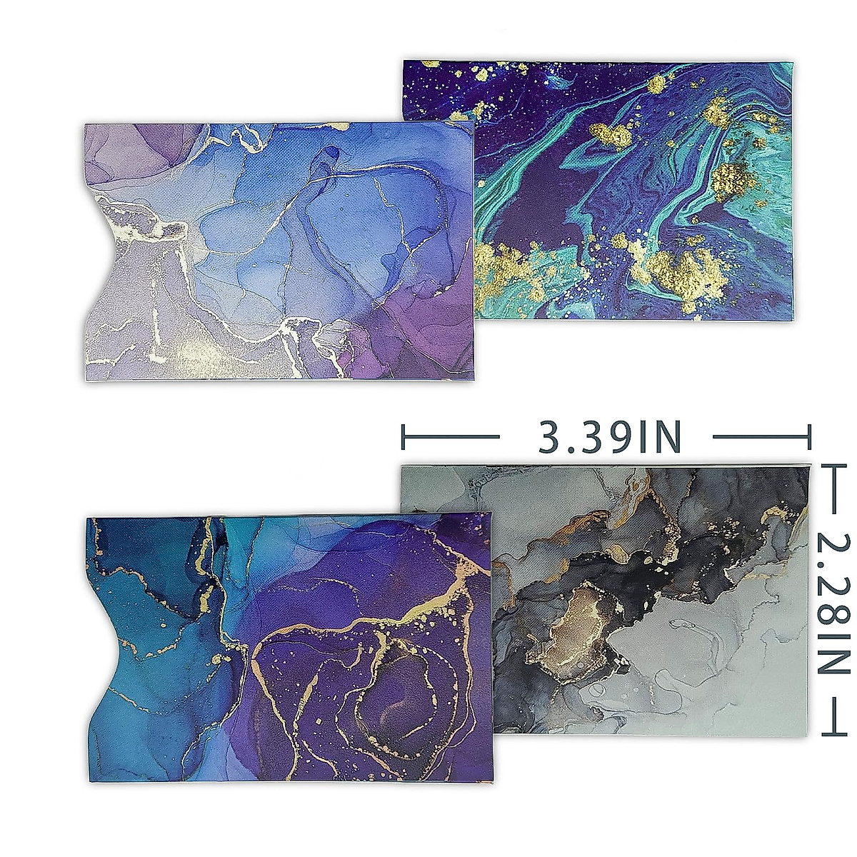 DEEZOMO 10 PCS RFID Blocking Sleeves, Credit Card Holder for Women Men Protect Cards Identity from Electronic Theft Travel Case Set (Marble Style