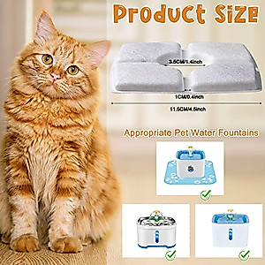 Sweetude 40 Pcs Cat Fountain Filter Replacement Dog Drinking Fountain Filter Cat Water Filter Replacement PET Fountain Filter Ion Exchange Resin and Coconut Activated Carbon Filter for Cat Dog Waterer