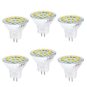 Lxcom Lighting LED MR11 Light Bulb 6 Pack 5W LED Flood Light 40W Halogen Replacement GU4 Bi-Pin Base Warm White 3000K MR11 Spotlight AC/DC12V for Landscape Recessed Track Lighting