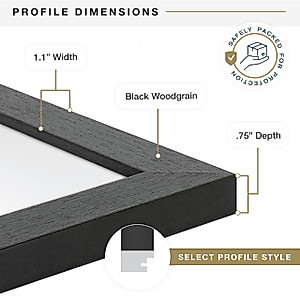 MCS Studio Gallery 18x24 Poster Frame Black Woodgrain, Vertical & Horizontal Wall Hanging Large Picture Frame for Photos, Posters & Art Prints (1-Pack)