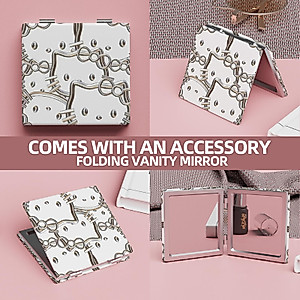 Emmace & Ames Cosmetic Bags for Women Portable Travel Plush Cartoon Makeup Bag Storage Purses Bag (White)