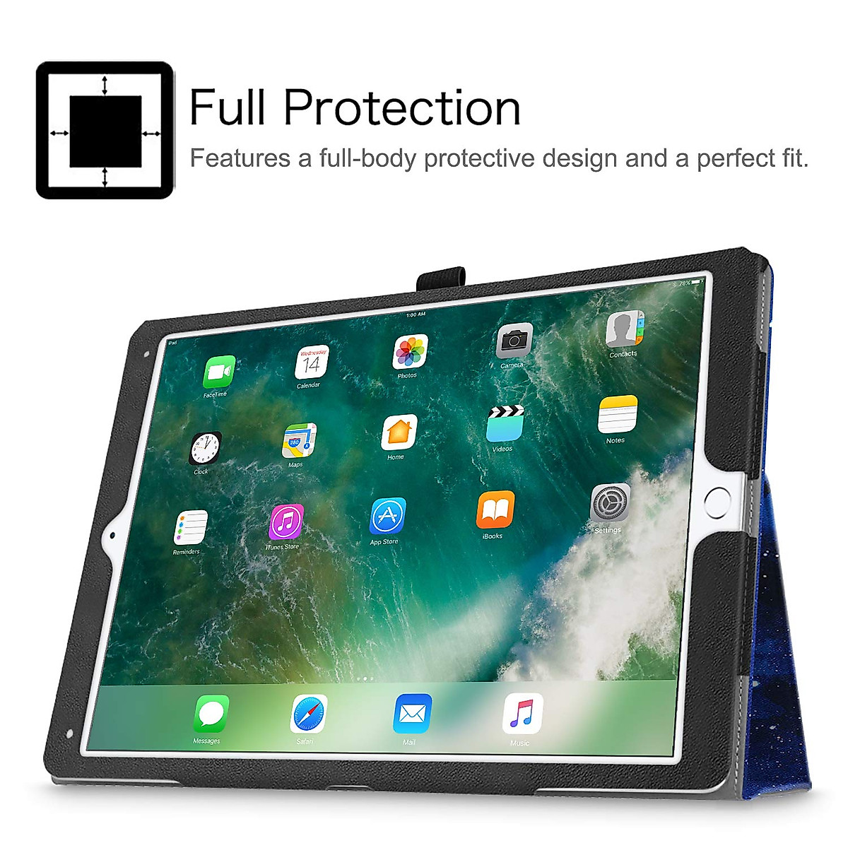 Fintie Folio Case for iPad Pro 12.9 (2nd Gen) 2017 / iPad Pro 12.9 (1st Gen) 2015 - [Corner Protection] Premium PU Leather Smart Stand Protective Cover with Auto Sleep/Wake (Starry Sky)
