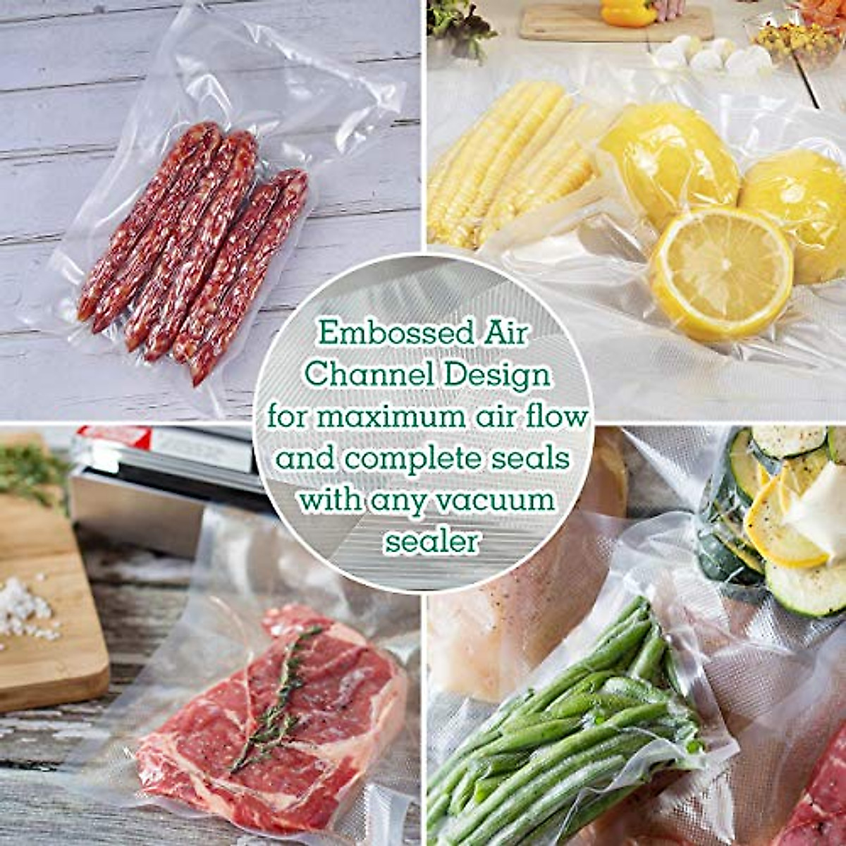 ULTTY Vacuum Sealer Bags for Food Saver - Suitable all Popular Vacuum Sealers, 100% BPA-Free | 2 Vacuum Sealer Rolls 8 inch X 20ft & 11 inch X 20ft