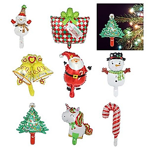 10 Piece Mini Foil Balloon Pack Christmas Balloons Great For NewYear Holiday Parties And Decor Christmas Decorations Foil Balloons Festive Party Mini Christmas Tree Hanging Ornament
