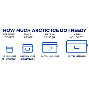 Arctic Ice Chillin' Brew Series Long Lasting High Performance Ice Pack for Beer, Beverages, Tailgating, Day Trips and More - Freezes at 28 Degrees (2-Pack) (Large 2.5 LB)