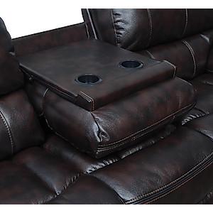 Coaster Home Furnishings Willemse Motion Sofa with Drop-Down Table Dark Brown