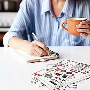 Gold Foil Planner Stickers, 27 Sheets/1230+ Stickers - Seasonal, Inspirational, Motivational, Holiday, Decorative Stickers for Planner Organizer Journal Calendars -Cute Aesthetic Stickers (Upgrade)