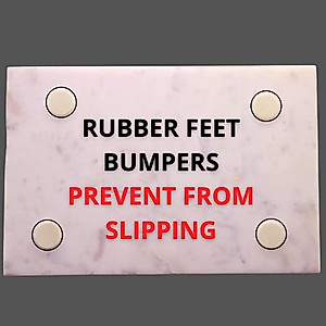 KC KULLICRAFT Home Basics Multi-Purpose Pastry Marble Tray Cutting Board Slab With Non-Slip Feet For Stability & Scratch Protection For Countertop. Easy To Clean,Trivet (8x12)