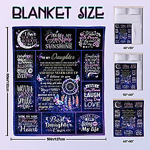 Sulpoie to My Daughter Blanket, Daughter Gifts, Daughter Gift from Mom Dad, Birthday Gifts for Daughter, Gift for Daughter from Mom, Daughter Blanket from Mom Gifts for Daughter Throw Blanket 50"X60"
