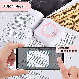 Instaproud - Portable Sticker Printer Mini C15 Pocket Thermal Printer Bluetooth-Compatible Photo Printer Pocket Label Receipt Printer with 10 Rolls Paper for Photos, Memos, Study Notes (pink)