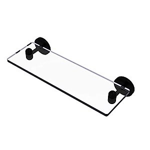 Allied Brass TA-1/16 Tango Collection 16 Inch Vanity Beveled Edges Glass Shelf, Matte Black