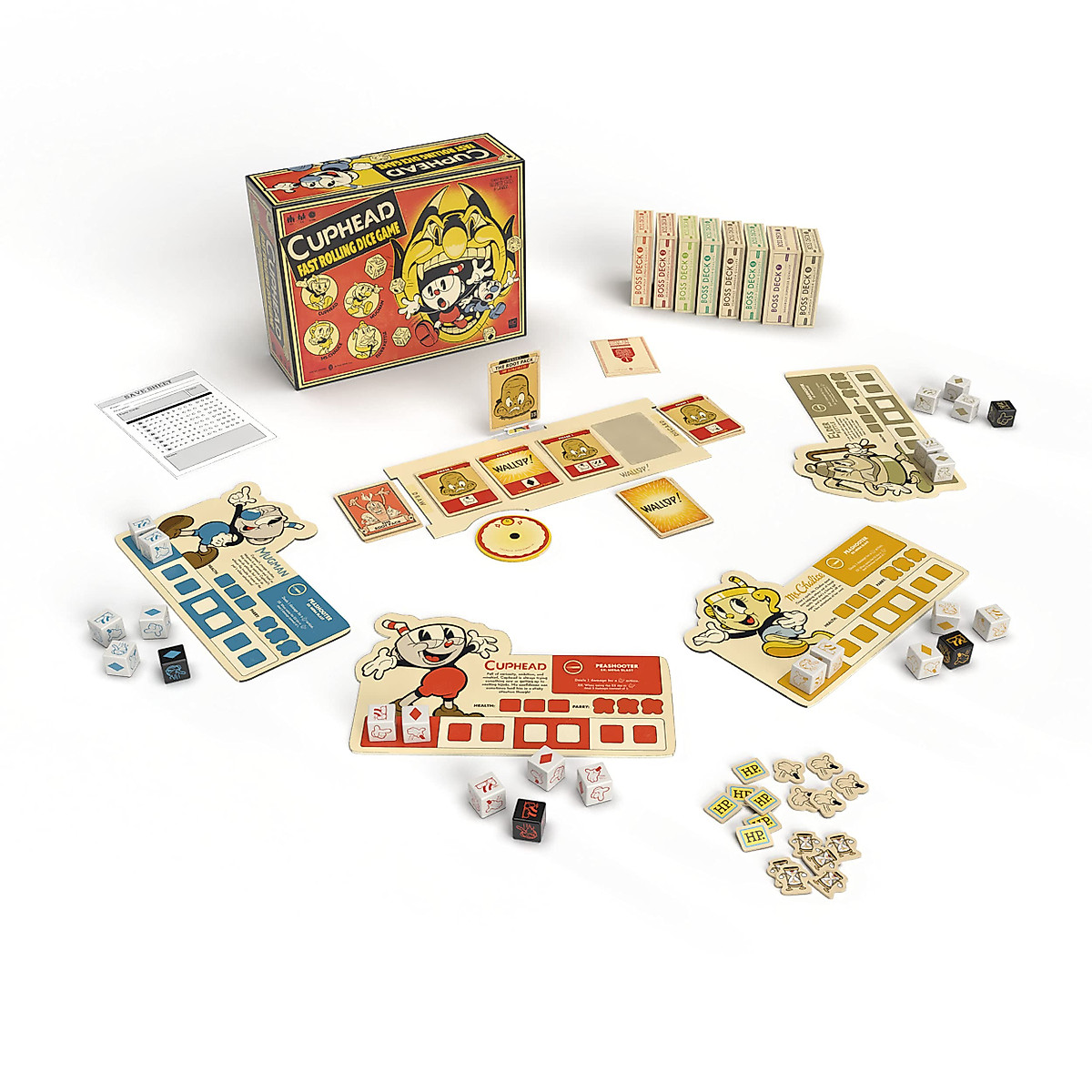 Dice Game | Replay and Unlock Content Each Time You Play as Cuphead, Mugman, Ms. Chalice, and Elder Kettle | Based on the Cuphead Video Game | Officially-Licensed Cuphead Merchandise