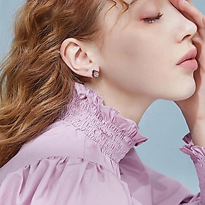 POPLYKE Ladybug Earrings for Women Sterling Silver Cute Ladybug Stud Earrings Jewelry Gifts