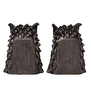 Department 56 Game of Thrones House Stark Direwolf Sigil Bookholders Bookends, 6.02 Inch, Black