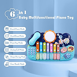 alobeby Baby Toys 6 Months Plus Musical Toy, Kids Electronic Piano Keyboard Xylophone Drum Toys Set with Light, Eduactional Gift Sets for Baby Infant, Toddler Girls Boys Toys