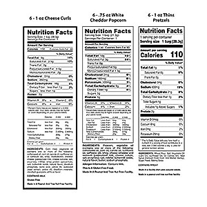 Utz Variety Pack of 60 Individual Potato Chip, Cheese Curl, Popcorn & Pretzel Snacks for On-the-Go