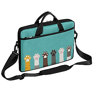Cat Paws Laptop Computer Bag Waterproof Shoulder Messenger Bag 13-15 inch Durable Laptop Tote Bag with Shoulder Strap Handle Lightweight Crossbody Briefcase