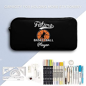 Future Basketball Player Pencil Case Stationery Pen Pouch Portable Makeup Storage Bag Organizer Gift