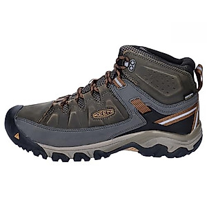 KEEN Men's Targhee 3 Mid Height Waterproof Hiking Boots, Black Olive/Golden Brown, 14