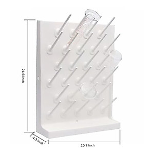 YTFLOT Wall Mounted Drying Rack 27 Pegs Lab Drying Draining Rack Cleaning Equipment Bench-top Laboratory Glassware