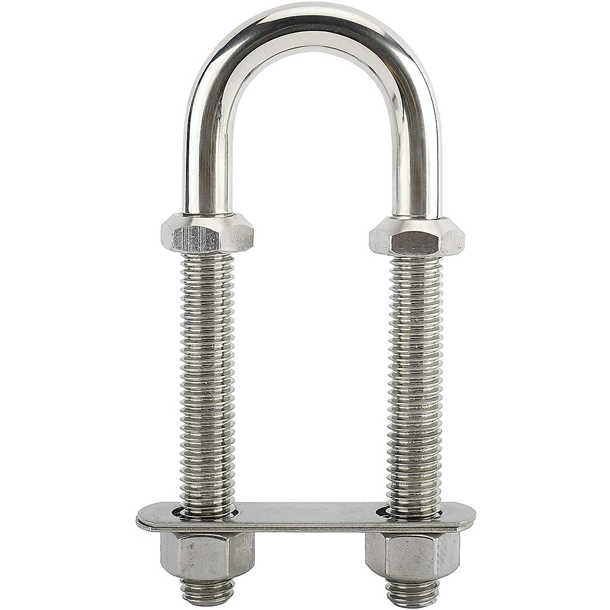 YaeMarine 2-Pack 3/8" Dia Stainless Steel Marine Boat Stern Bow Eye Tie Down U Bolt Thread Length 2-1/2", 3", 3-1/2" Option (3/8" Dia x 3-1/2" Thread Length, 5" Overall Length)